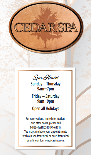 About Cedar Spa – Four Winds Casinos